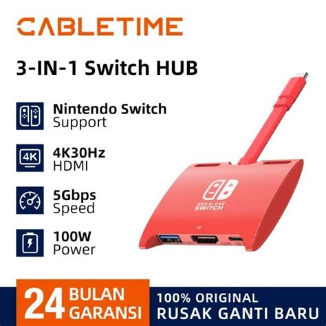 Jual Cabletime Nintendo Switch Dock Usb C To Hdmi Pd Usb 3 0 Docking