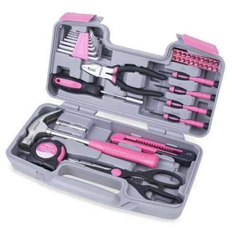 Apollo Dt9706puk Household Tool Kit Pink Gray 39 Piece For Sale