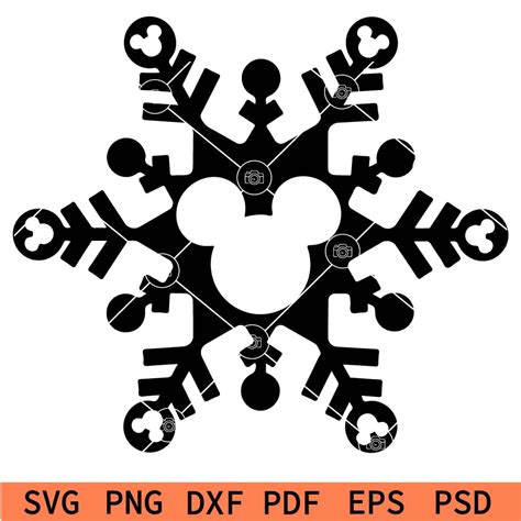 Mickey Mouse Snowflake Svg Disney Snowflake Svg Merry Mickeymas Svg Snowflake Mickey Svg