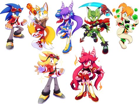 4 Mobians Sonic The Hedgehog Art