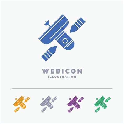 Broadcast Broadcasting Radio Satellite Transmitter 5 Color Glyph