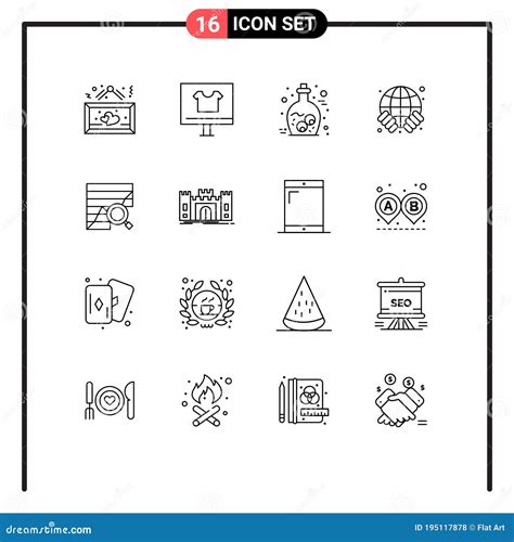 16 Thematic Vector Outlines And Editable Symbols Of Safe Globe Commerce Earth Jar Stock