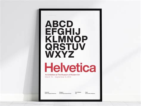 Helvetica Typeface Poster Modern Typography Print Minimalist Design