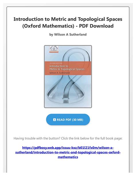 Pdf Pdf Introduction To Metric And Topological Spaces Oxford Mathematics By Wilson A