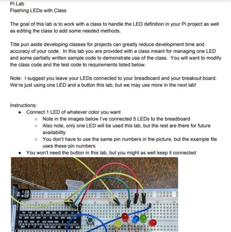 Solved Pi Lab Flashing LEDs With Class The Goal Of This Lab Chegg Com