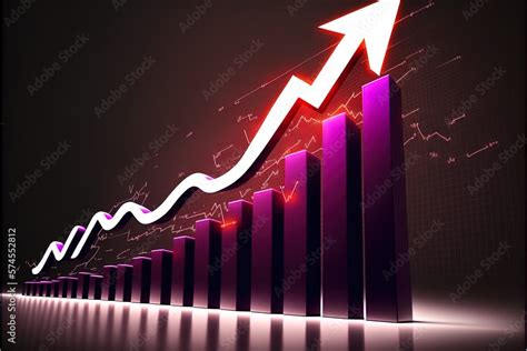 3d Graph Showing Rise In Profits With Arrow Growing Graph Business Chart Upward Trend Growth