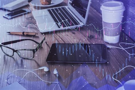 Premium Photo Double Exposure Of Forex Chart Drawing And Cell Phone Background Concept Of