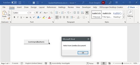 Create And Modify Vba Macros In Word Using C And Vbnet