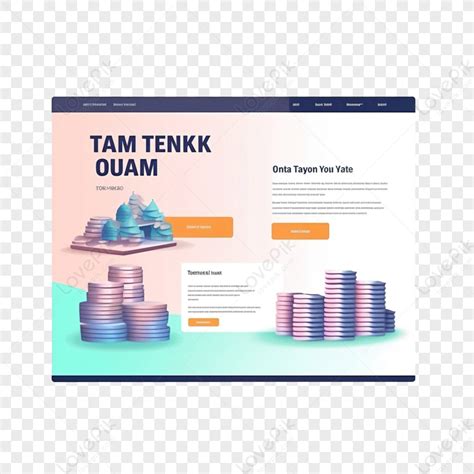 온라인 세금 납부 보고서 계산 웹 사이트 방문 페이지 또는 3d 온라인 세금 관리 방문 페이지 Png 일러스트 무료 다운로드 Lovepik