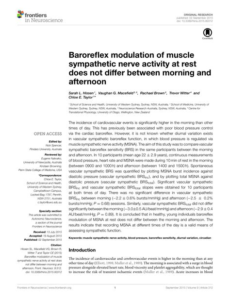 Pdf Baroreflex Modulation Of Muscle Sympathetic Nerve Activity At
