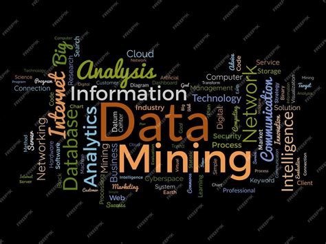 Premium Vector Word Cloud Background Concept For Data Mining Internet Technology Database