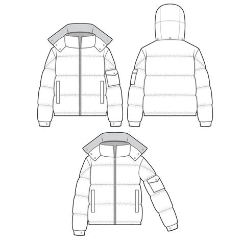 Puffer Jacket Mockup Template Clothing Design 65296324 Vector Art At