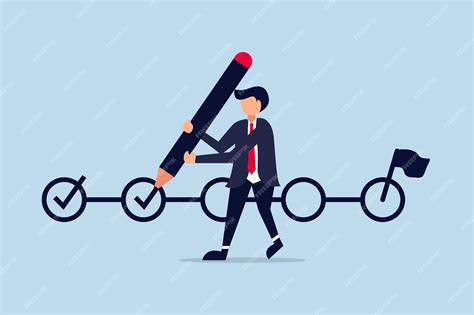 프로젝트 추적 목표 추적기 작업 완료 또는 체크리스트를 통해 프로젝트 진행 개념을 상기시키는 사업가 프로젝트 관리자는 프로젝트