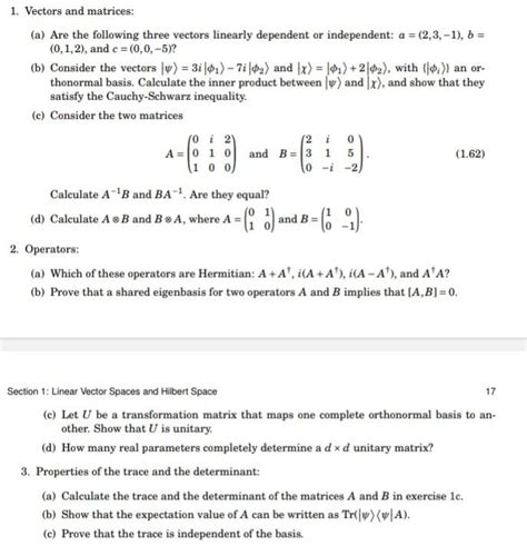 Solved 3 Properties Of The Trace And The Determinant A