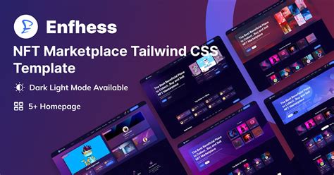 enfhess nft marketplace tailwind css template site templates