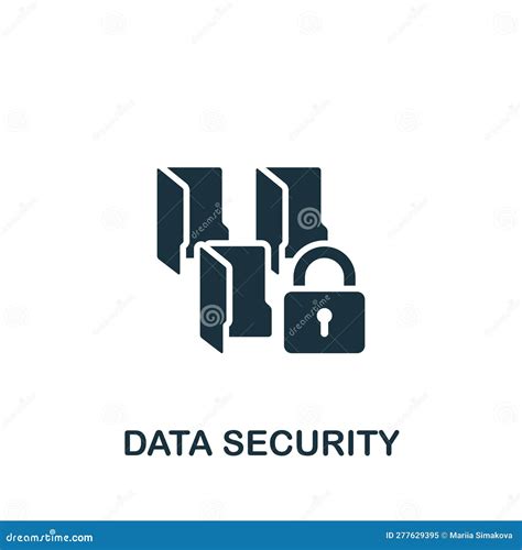 Data Security Icon Monochrome Simple Sign From App Development Collection Stock Illustration