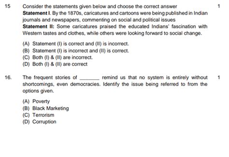 15 Consider The Statements Given Below And Choose The Correct Answer 1 S