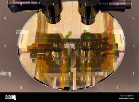 Semiconductor Wafer Under Microscope