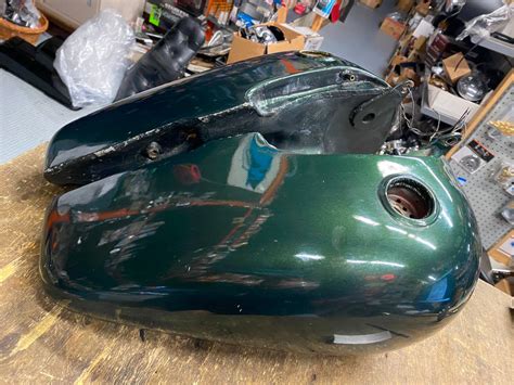 Vtg Gas Fuel Tanks 5 Gallon Shovelhead Fatbobs Green Flh Fx Superglide