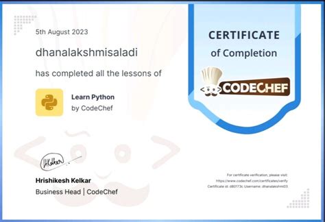 Dhanalakshmi Saladi On Linkedin Codechef Learnpython Codingjourney Lifelonglearner