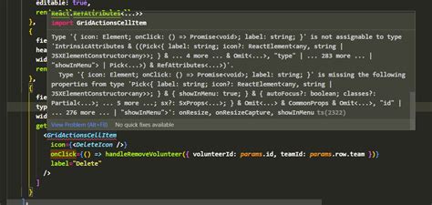 Reactjs How Can I Solve MUI GridActionsCellItem Types Stack Overflow