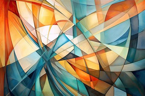 Convergence Of Abstract Shapes And Lines Intertwining To Form A Dynamic And Captivating Visual