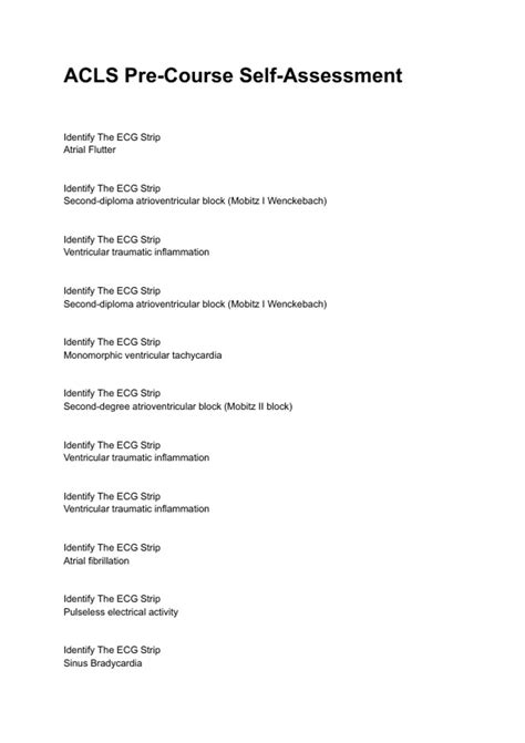 Acls Pre Course Self Assessment Newest 2025 2026 Actual Exam Complete Questions And Correct