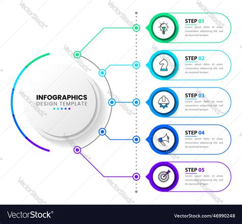 Infographic Template Circle With 5 Steps Vector Image