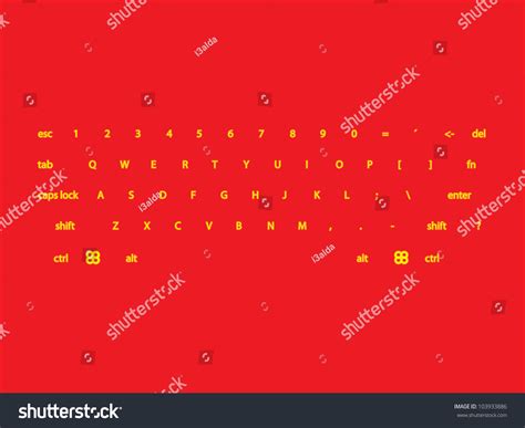 Isoated Computer Keyboard Layout Scheme Illustration Stock Vector