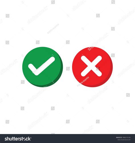 Cross Check Mark Icon Symbol Set Stock Vector Royalty Free 1886519149 Shutterstock