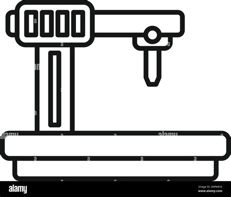 Press Cnc Machine Icon Outline Vector Equipment Beam Control Production Stock Vector Image