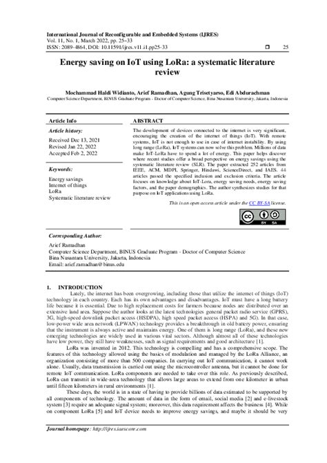 Pdf Energy Saving On Iot Using Lora A Systematic Literature Review
