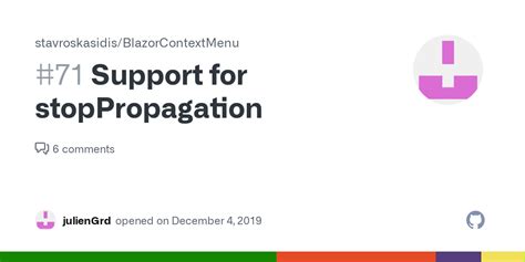 Support For Stoppropagation Issue Stavroskasidis Blazorcontextmenu Github