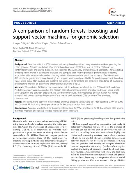 pdf a comparison of random forests boosting and support vector