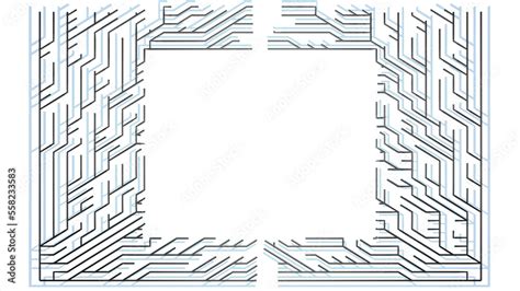 D Render Abstract Black Wireframe On White Bg Ai Geometric Pattern Of Lines Form Frame With