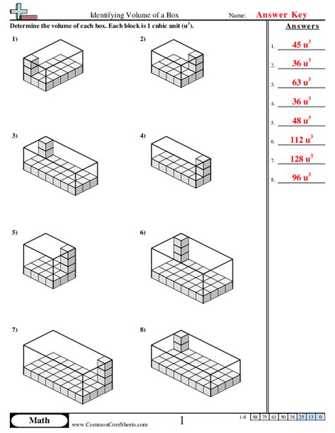 Identifying Volume Of A Box Worksheet Download