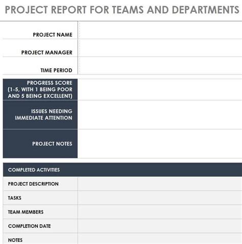 15 Project Report Templates WORD EXCEL Excel Format