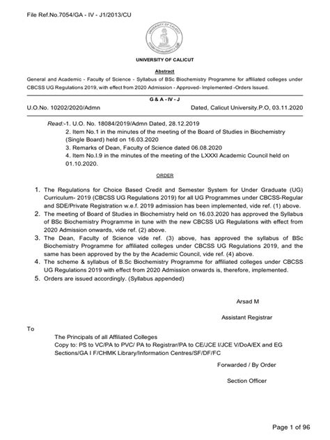 B Sc Biochemistry 2020 Syllabus Pdf