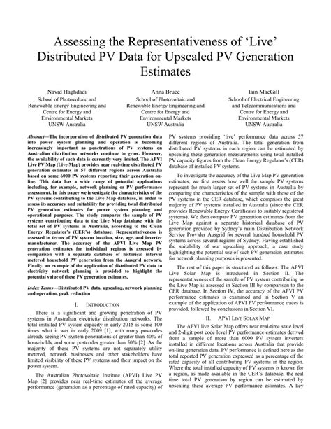 pdf assessing the representativeness of live distributed pv data
