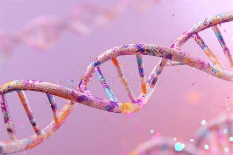 A Double Stranded Strand Of Dna Is Set Against A Rainbow Hued
