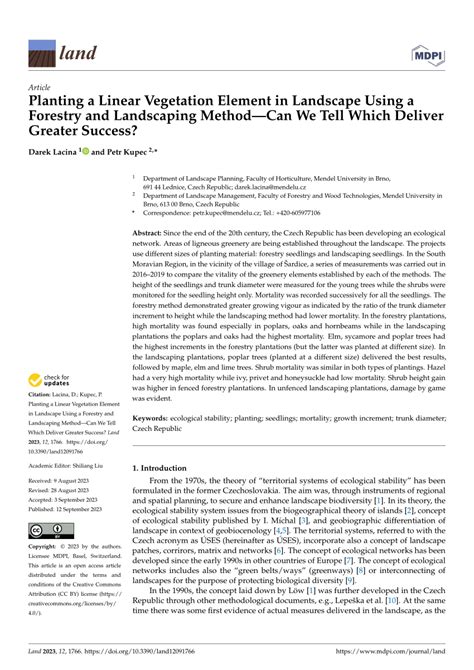 PDF Planting A Linear Vegetation Element In Landscape Using A Forestry And Landscaping Method