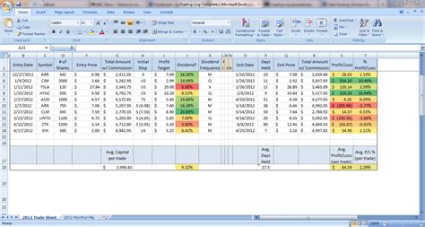Stock Trading Journal Spreadsheet Download — Db