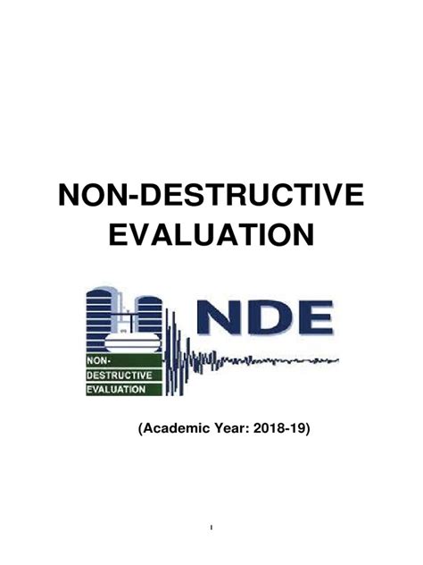 Nde Non Destructive Evaluation Uploaded Pdf Nondestructive Testing