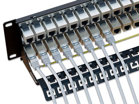 Iwillink 48 Port Rj45 Through Coupler 2u Cat6 Shielded Patch Panel Stp 19 Inch With Back Bar