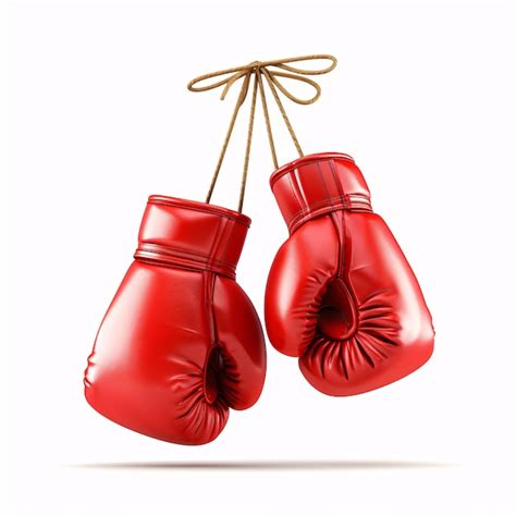 Premium Photo A Pair Of Red Boxing Gloves From A String