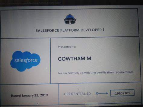 Gowtham Murugesan On Linkedin Ranger Trailhead Pd1 Certified Developer Admin Fresher