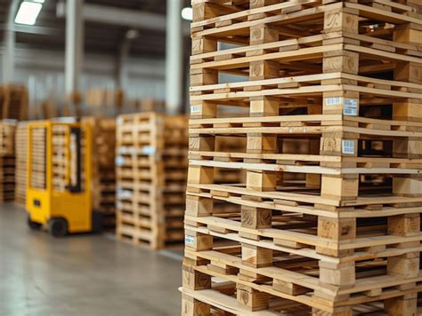 Premium Photo Warehouse Wooden Pallet Stacks In Detail