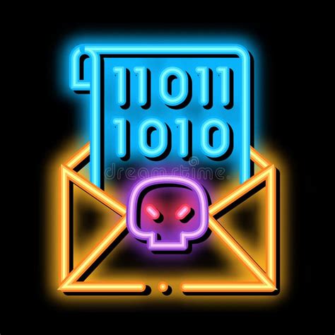 Binary Code Neon Glow Icon Illustration Stock Vector Illustration Of
