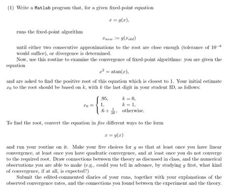 1 Write A Matlab Program That For A Given