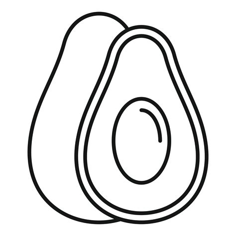 Avocado Fruit Icon Outline Style 14570027 Vector Art At Vecteezy